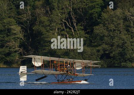 A replica of Waterbird, the UK's first successful seaplane and the only ...