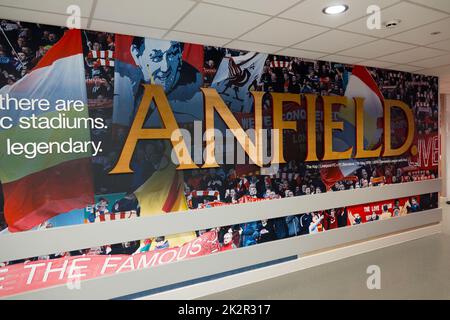 Inside Anfield on a Liverpool FC Stadium Tour Stock Photo - Alamy