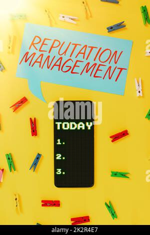 Hand writing sign Reputation Management, Business showcase Influence ...