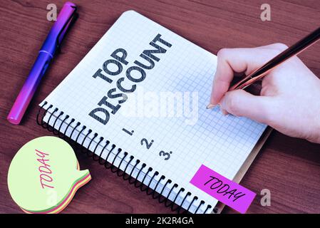 Text caption presenting Top Discount. Business idea Best Price ...