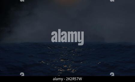 Dark sea waves and fog Stock Photo - Alamy
