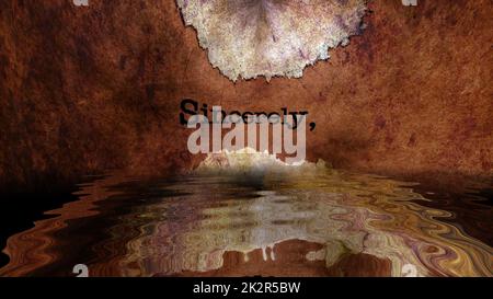 Sincerely text on torn paper concept Stock Photo - Alamy