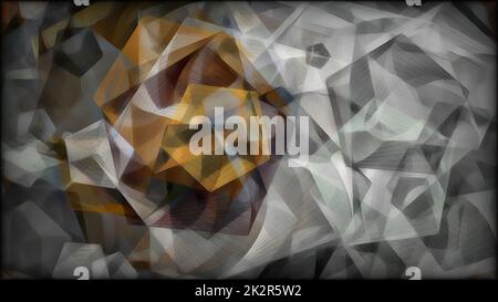 Cubes and triangles hand draw digital art illustration Stock Photo - Alamy