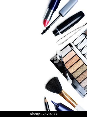 makeup set isolated on white background Stock Photo - Alamy
