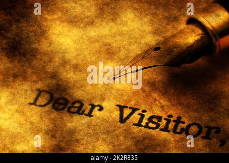 Dear visitor concept Stock Photo - Alamy