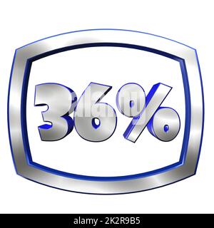 36%, 36 percent as a 3D illustration, 3D rendering Stock Photo - Alamy