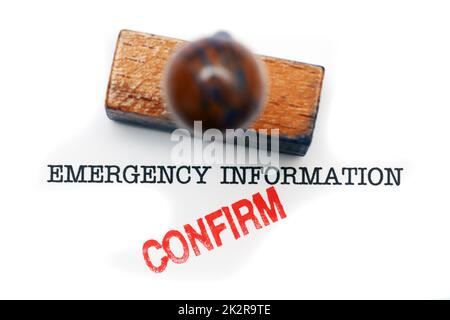 Emergency information - confirm Stock Photo - Alamy