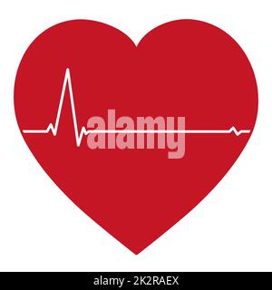 Red heart with white pulse on a light background - Vector Stock Photo ...