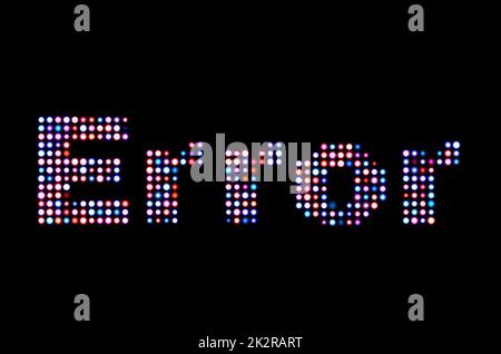 Error led text Stock Photo - Alamy