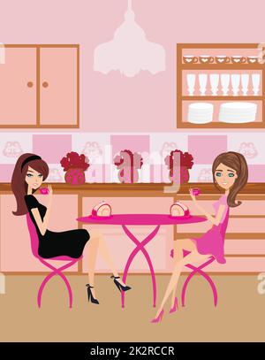 cute pretty girls in coffee break Stock Photo - Alamy