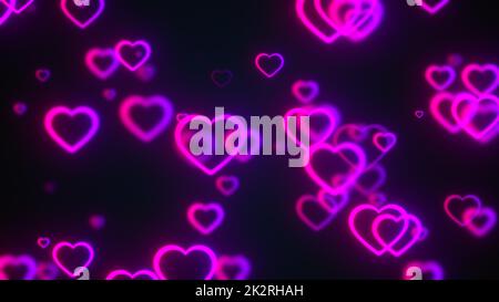 Glowing hearts icons Stock Photo - Alamy