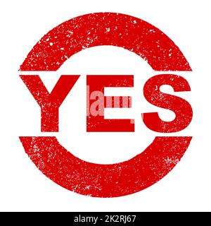 yes - red grunge rubber, stamp Stock Photo - Alamy