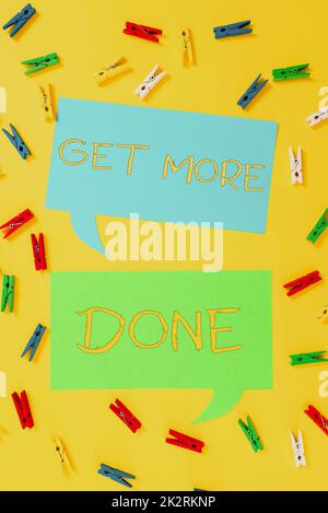 Text caption presenting Get More Done, Business approach Checklist ...