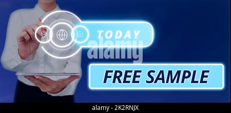 Handwriting text Free Sample. Business showcase portion of products ...