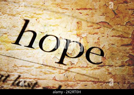 Hope text on grunge paper hole Stock Photo - Alamy
