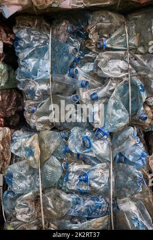 Plastic bottles in bales for waste recycling Stock Photo - Alamy