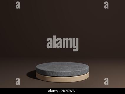 A 3D rendering of a minimal concrete podium for product presentation ...