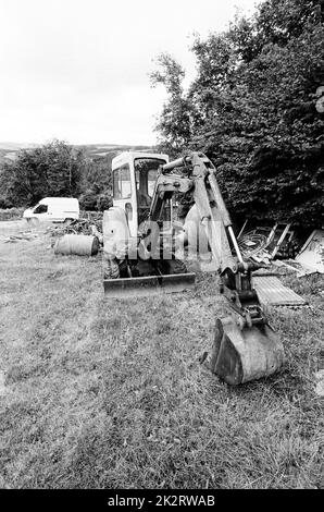 Mini digger High Bickington, North Devon, England, United Kingdom Stock ...