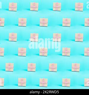 Many little gift boxes with heart ribbon, reeting card for mother´s day ...