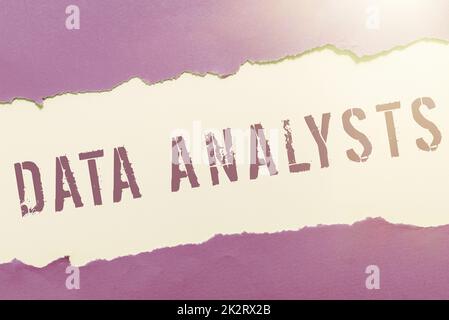 Text sign showing Data Analysts, Concept meaning Programmer Design and ...