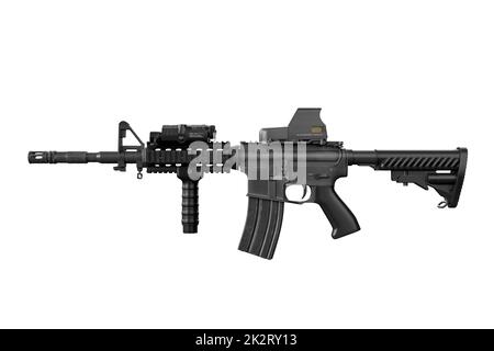 3d rendering of an assault rifle isolated on white background Stock ...