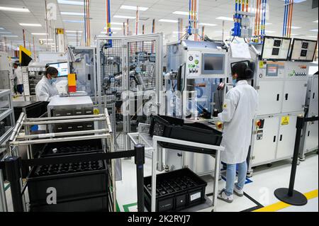 Electronic chips in automotive industry. Semiconductor components using ...