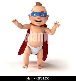 Fun 3D illustration of a cartoon baby Stock Photo - Alamy