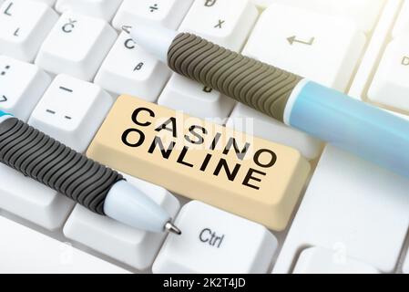 Text showing inspiration Casino Online. Word Written on Computer Poker ...