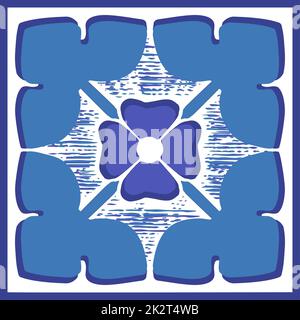 Simple floral ornament rosette in a square. Decorative Mediterranean ...