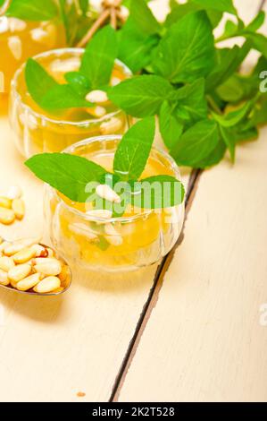 Arab traditional mint and pine nuts tea Stock Photo - Alamy