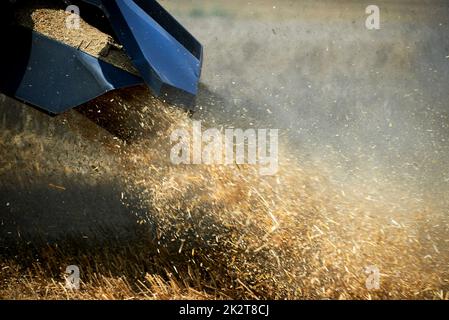 harvest of wheat almost finished Stock Photo - Alamy