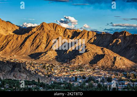Aerial view of Leh town in Ladakh Stock Photo - Alamy