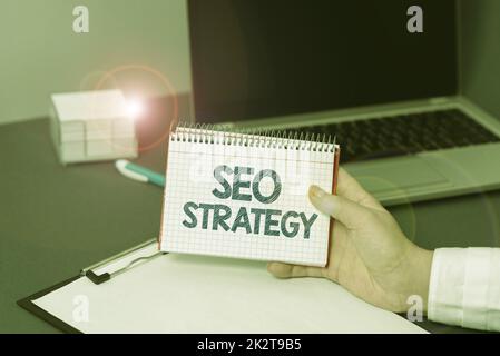 Inspiration showing sign Seo Strategy, Conceptual photo Techniques and ...
