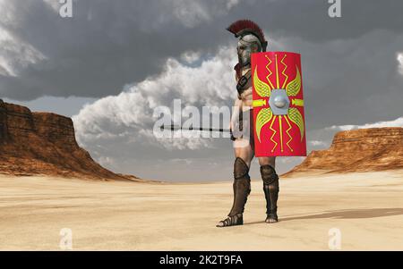 Roman legionary of ancient Rome in a landscape Stock Photo - Alamy