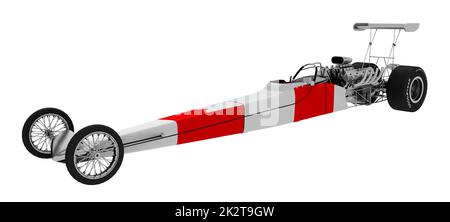 Dragster car isolated on white background Stock Photo - Alamy