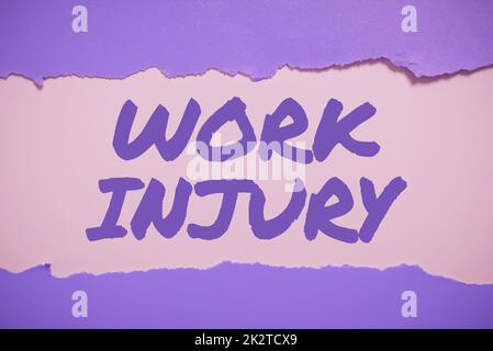 Writing displaying text Work Injury. Business concept an accident ...
