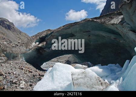 Fantastic glacier tube in french alps, France Stock Photo - Alamy