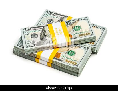 Bundle of 100 US dollars 2013 edition banknotes Stock Photo - Alamy
