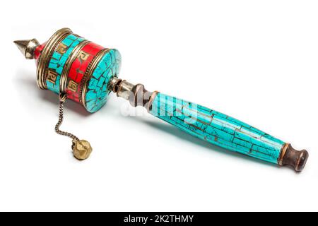 Tibetan buddhist Mani wheel or hand prayer wheel Stock Photo - Alamy
