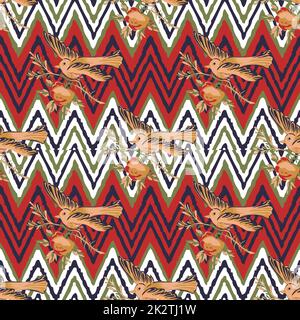 Hand drawn floral ethnic pattern. Seamless abstract batik print Stock ...