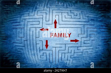 Family maze concept Stock Photo - Alamy