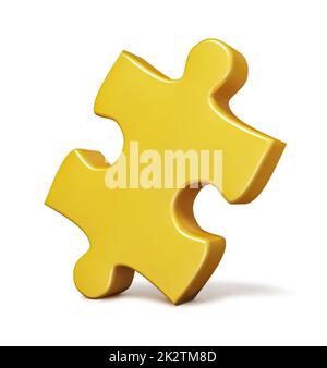 3d puzzle piece yellow Stock Photo - Alamy