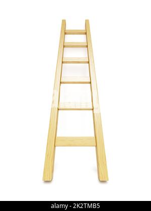 Wooden ladder near white wall Stock Photo - Alamy