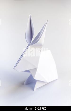 Paper rabbit origami isolated on a white background Stock Photo - Alamy