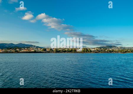Salt lagoon within the urban center of Calpe, Spain Stock Photo - Alamy