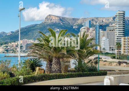 View of the seafront of Calpe, Spain Stock Photo - Alamy