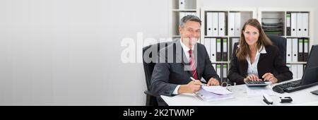 The two accountants working in the office Stock Photo - Alamy