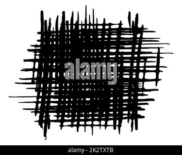 Hatching texture hand painted with black ink brush stroke Stock Photo ...