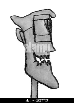Fantasy Man Head Sketchy Drawing Stock Photo - Alamy