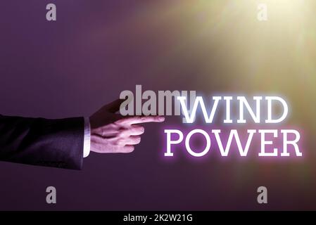 Conceptual caption Wind Power, Business idea use of air flow to provide ...